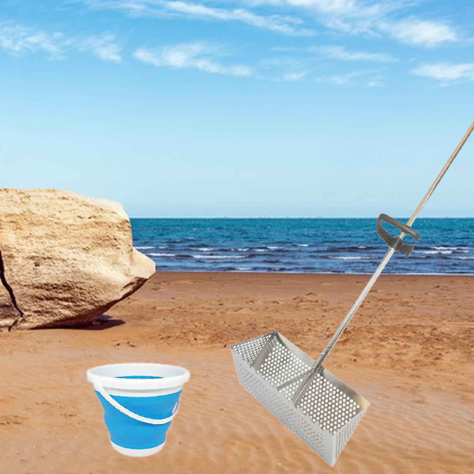 Sea Rake Tool Long Hand Steel Heavy Duty Easy Grip Sand Fleas Rake for ...