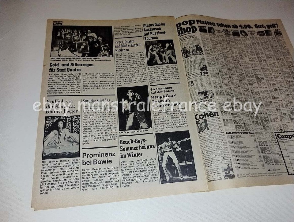 Crosby Stills Nash Young Jimmy Page Joe Cocker Quatro clippings Germany ...