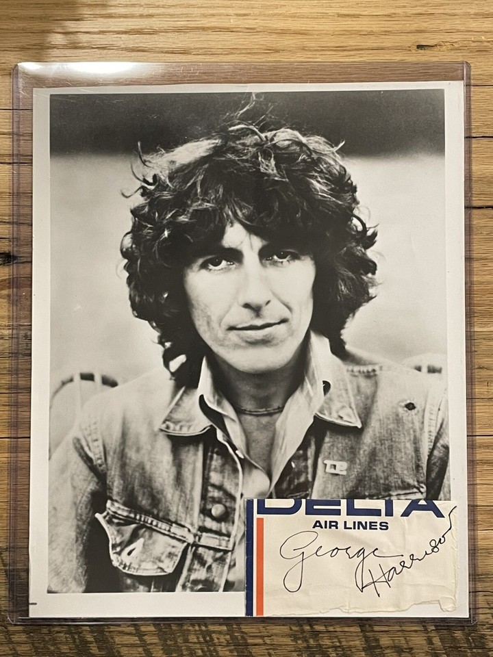 George Harrison Signed Cut & Vintage Photo- The Beatles | eBay