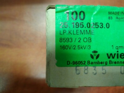 25.195.0253.0 Wieland Conn Cage Clamp Terminal Block 2 POS 3.5mm 100 ...