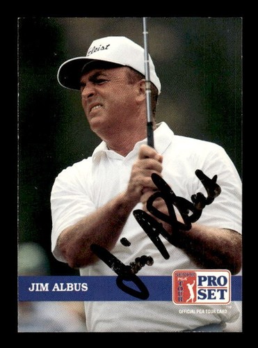 JIM ALBUS SIGNED 1992 PRO SET GOLF OFFICIAL PGA TOUR CARD #226 ON-CARD ...