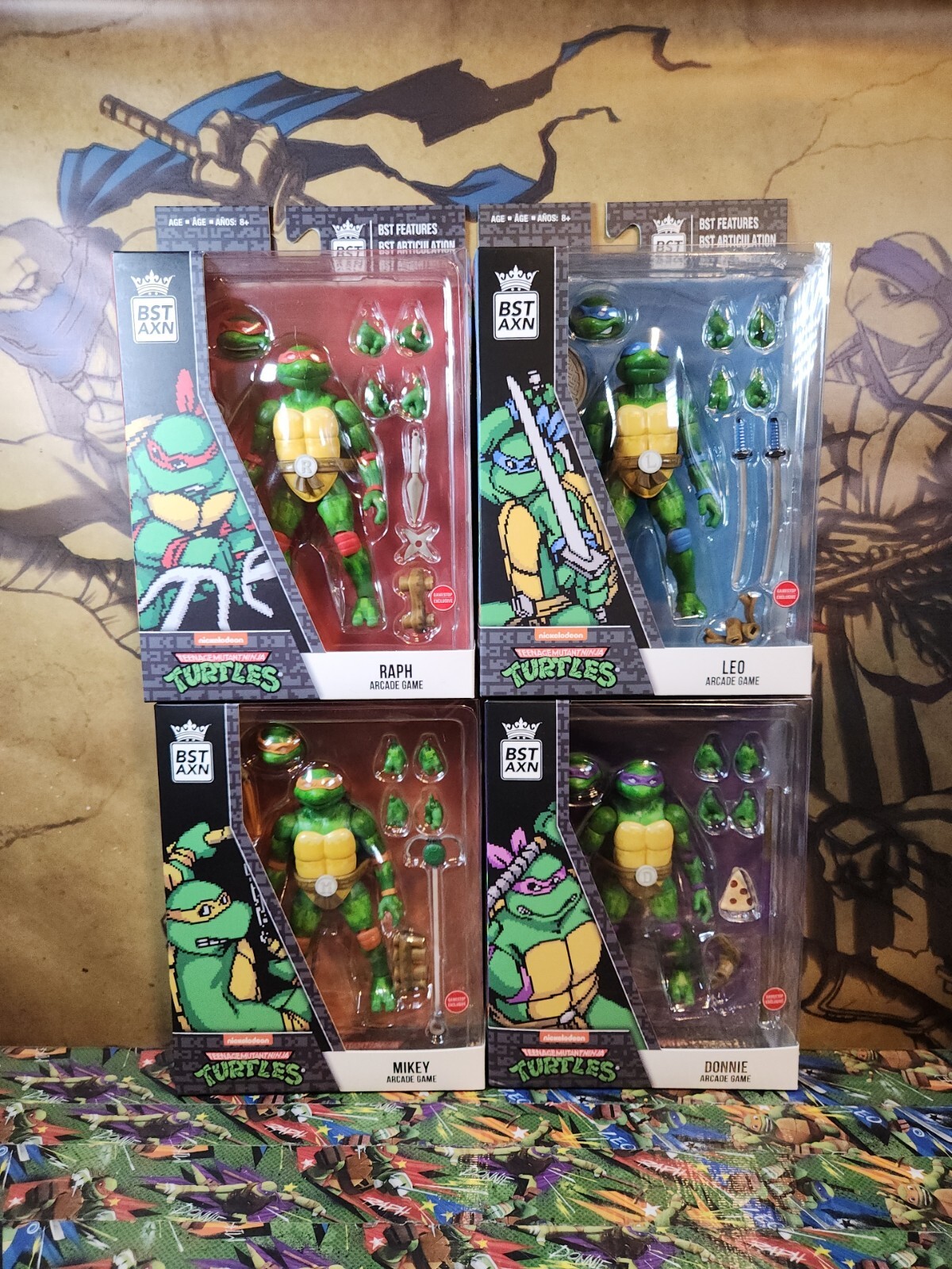 BST AXN Teenage Mutant Ninja Turtles TMNT Leo Raph Mikey Donni Action ...