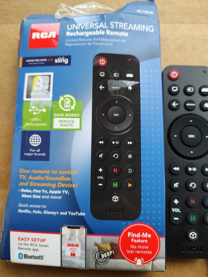 RCA Universal Rechargeable 3-Device Streaming Remote Control – for TV ...