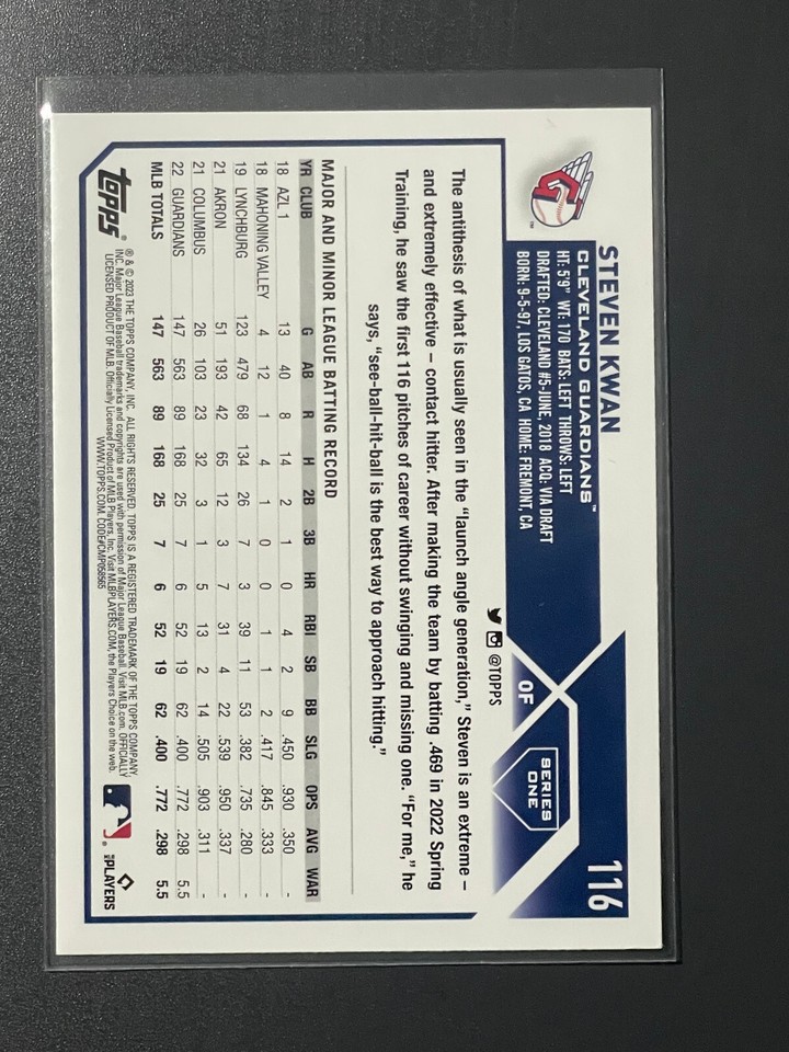 2023 Topps Series 1 - #116 Steven Kwan | eBay