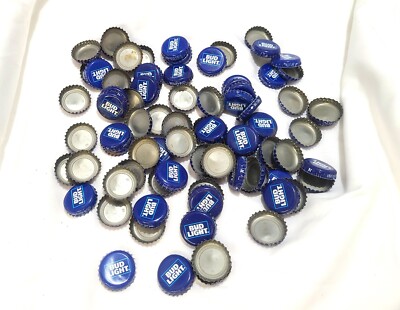 80 Bud Light Beer Blue Bottle Caps Tops Crafts Decor Breweriana ...