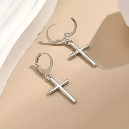 Silver Plated Cross - Religious Crucifix Drop Dangle Earrings | eBay UK