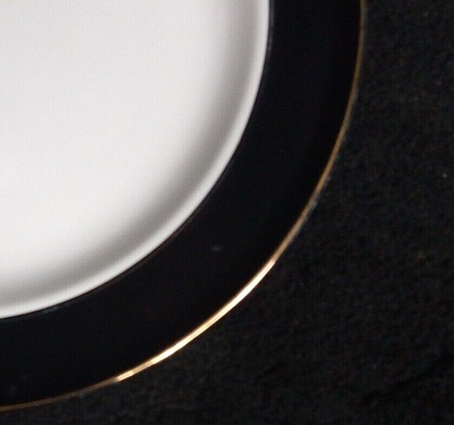 Rayware Ceramics for Today White with Black Band & Gold Rim 10¼ in ...