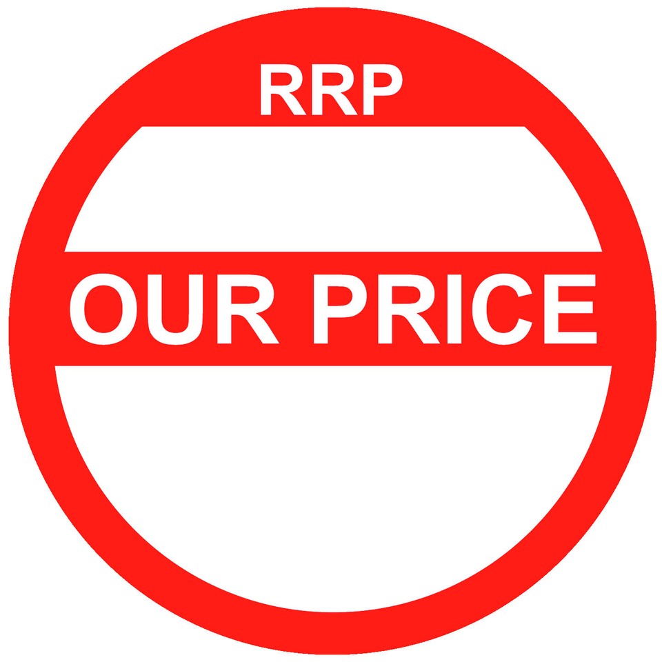 Blank Red Our Price Stickers / Sticky Swing Tag Labels 20mm to 45mm ...