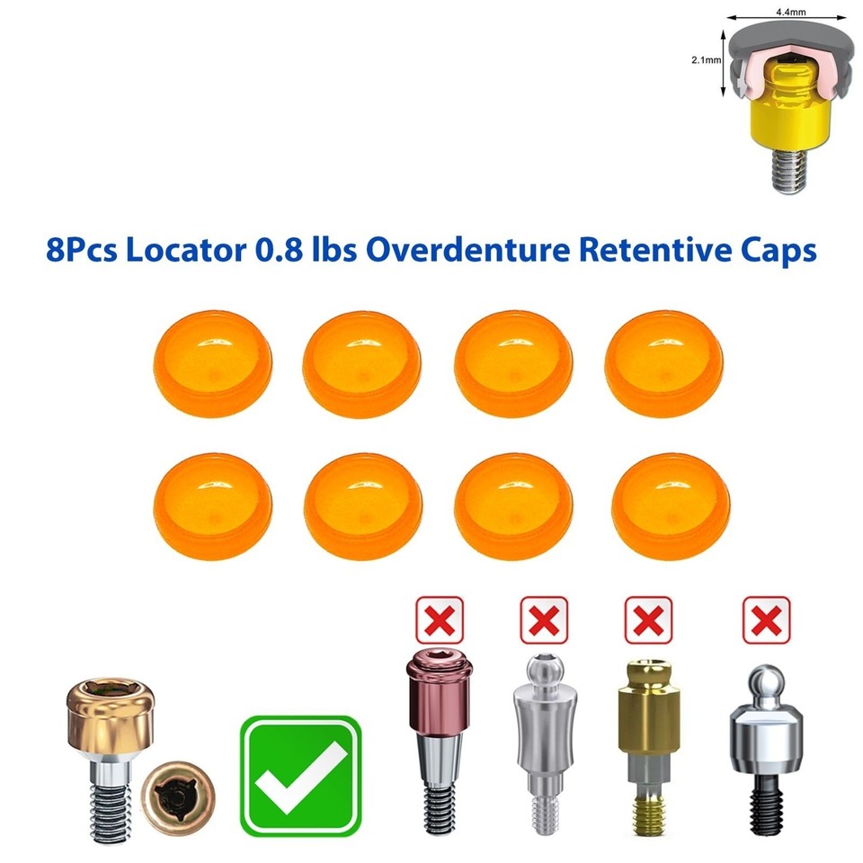 Dental Overdenture Locator Abutment Implant Retention Cap Standard ...
