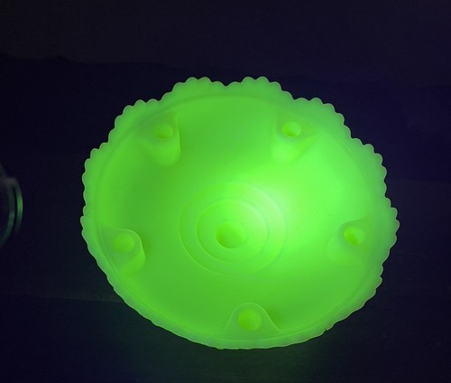 Vintage Fenton Uranium Satin Custard Glass Orange Tree Pedestal Candle ...