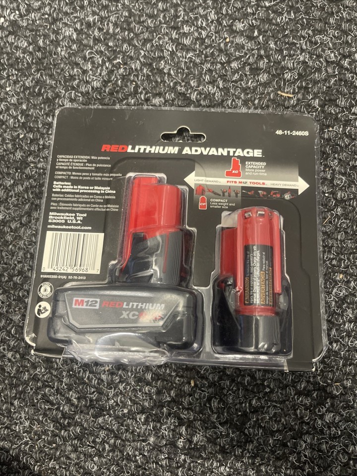 48-11-2460S M12™ REDLITHIUM™ XC6.0 & CP3.0 2-Pack Battery Kit ...