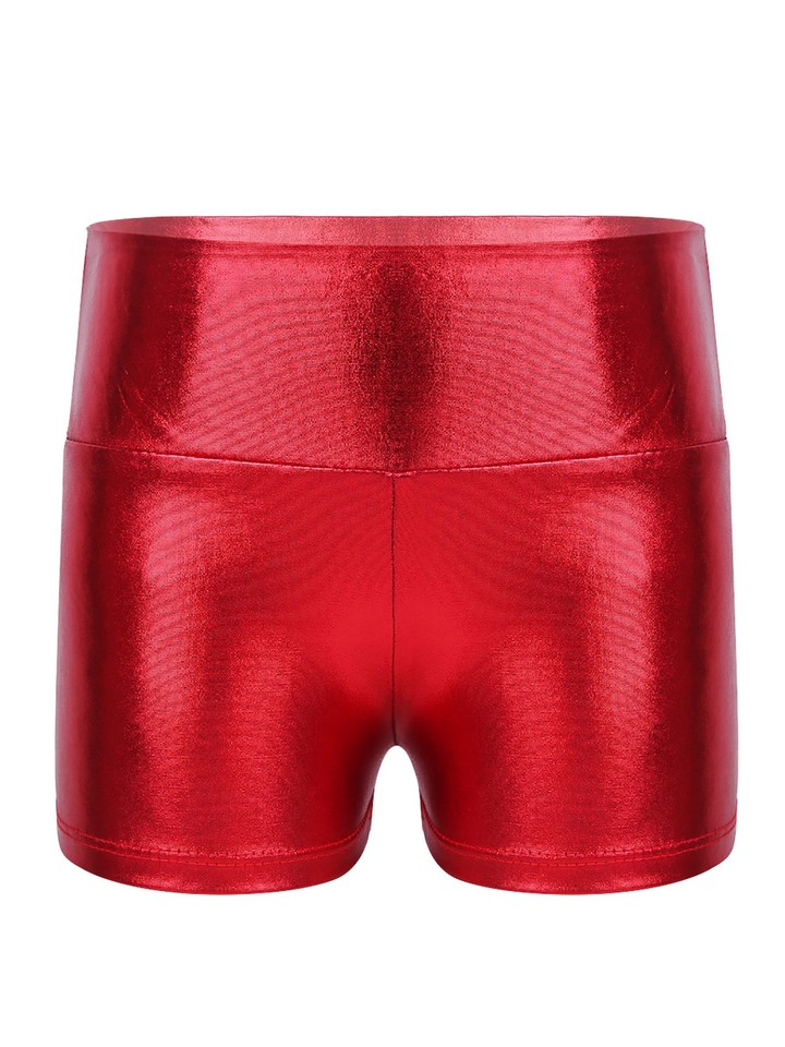 AU Womens Shiny Metallic High Waist Dance Shorts Bodycon Booty Shorts ...