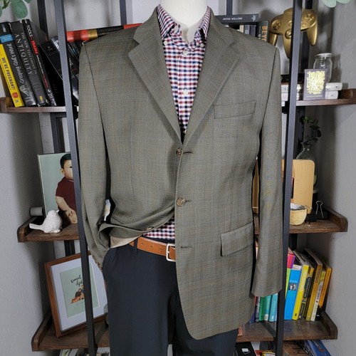 Lauren Ralph Lauren Men's Sport Coat Three Button Brown Plaid Wool ...