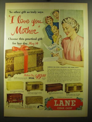 1950 Lane Cedar Chests Ad - No other gift so truly says I love you ...