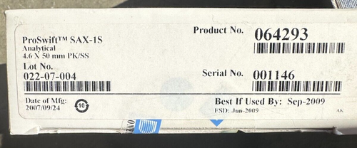 Dionex Proswift SAX-1H Analytical 4.6 x 50mm -- SP6761 -- New | eBay