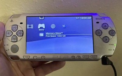 Sony PSP 2001 Silver Console With Charger and games loaded. Tested ...