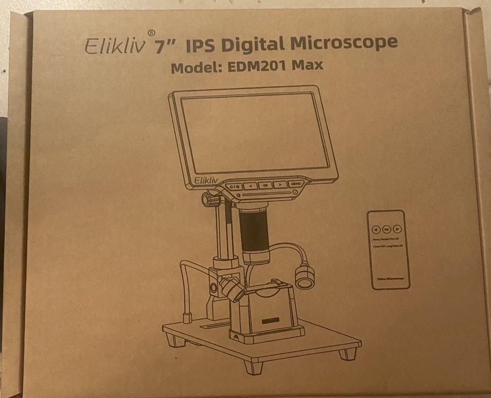 Elikliv 7” IPS Digital Coin Microscope EDM201 Max w/ Baselights Works ...