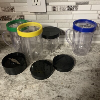 MAGIC BULLET MB1001B Blende Accessories Lot MIXER Juicer SHAKES Mugs ...