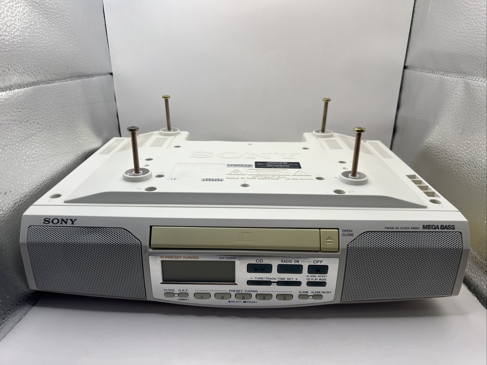 Sony Space Maker FM/AM CD Player Kitchen Clock Radio Under Cabinet ICF ...