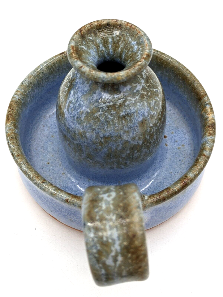 Hand Crafted Glazed Pottery Oil Lamp Handle Signed | eBay