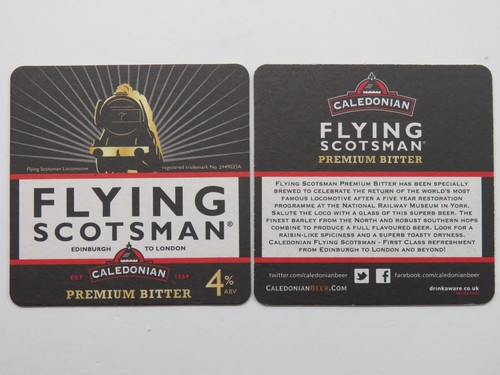 BEER Pub COASTER ~ CALEDONIAN Brewing Flying Scotsman Bitter ...