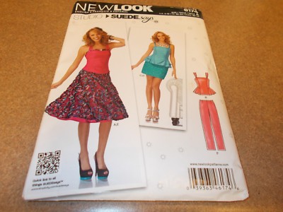 New Look Pattern 6174 Ms SUEDE SAYS Top w/Peplum Opts~Pants & Skirts Sz ...