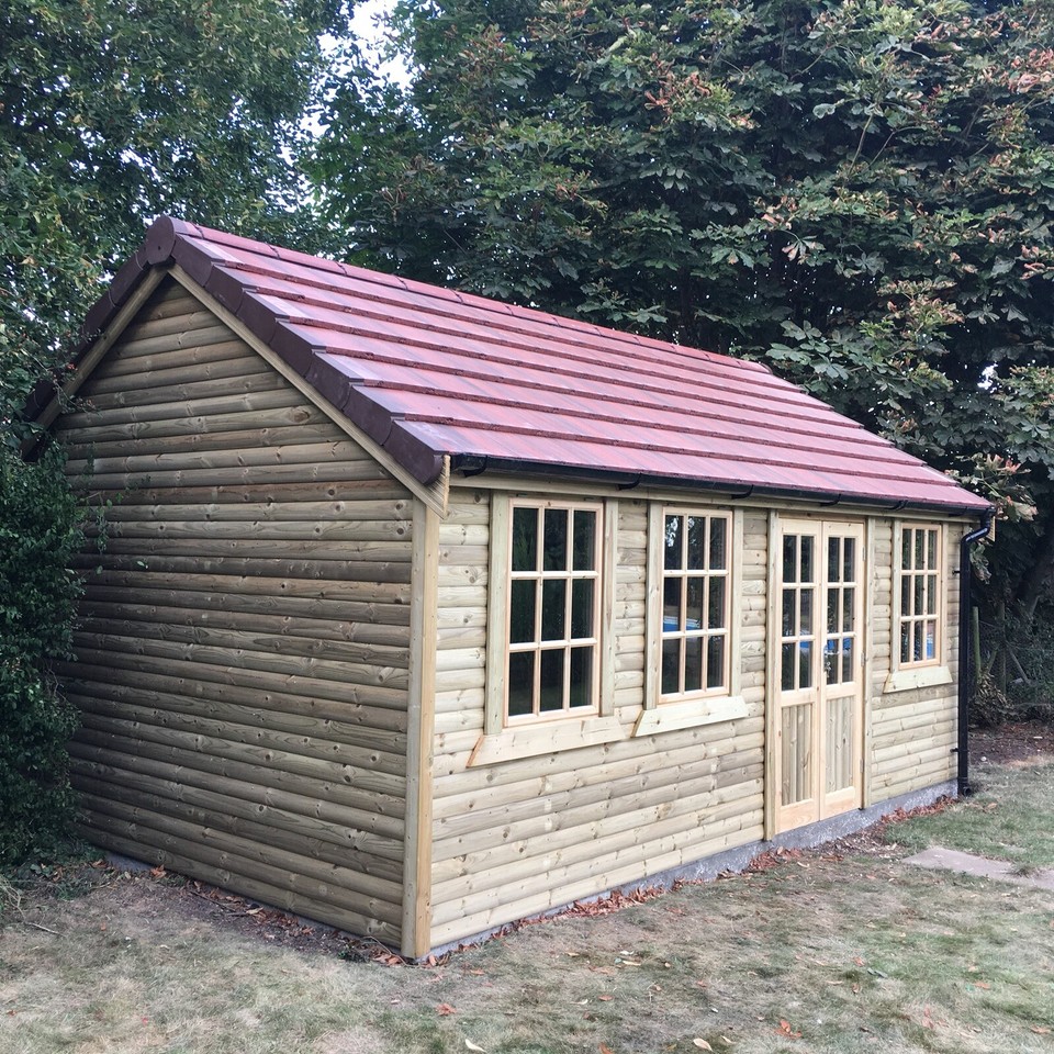 24x12 Tiled Roof Outbuilding Workshop summer house gym stables Appex ...