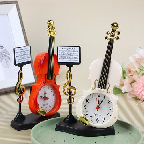 Creative Violin Alarm Clock Children's Cute Cartoon Bedside Clock Retro ...