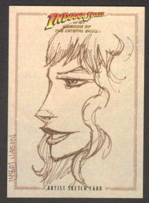 INDIANA JONES KINGDOM OF THE CRYSTAL SKULL SKETCH ART CARD JASON KEITH ...