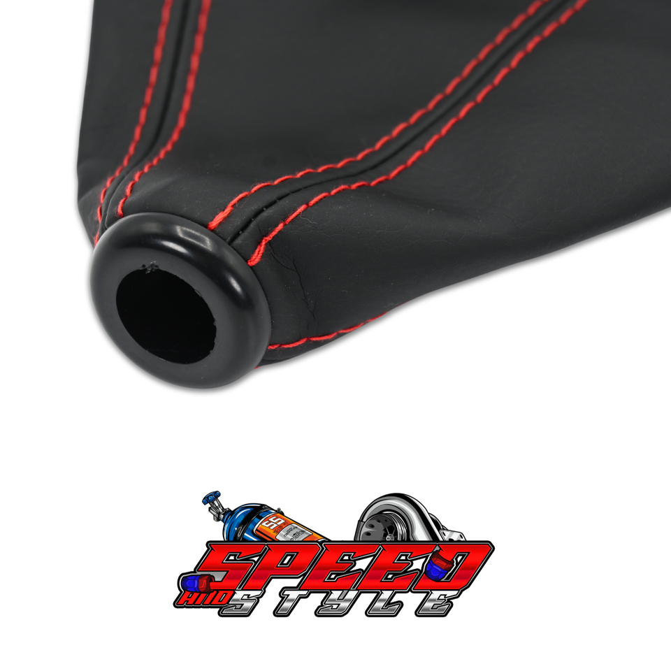 RED STITCH BLACK LEATHER JDM SHIFT BOOT FOR HONDA CIVIC SHIFT KNOB GEAR ...