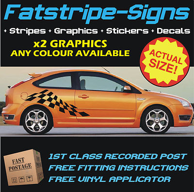 to fit FORD FOCUS ST RS CHECKER VINYL CAR GRAPHICS STRIPES DECALS ...