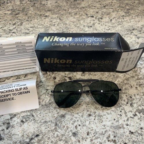 Nikon NK4920-5 59023 Vintage AVIATOR Sunglasses BLACK FRAME JAPAN | eBay