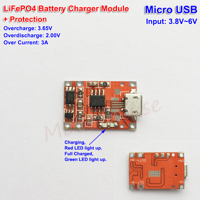 TP5000 3.6V 1A Charger Micro USB 3.2v LiFePO4 Battery Charge Module ...