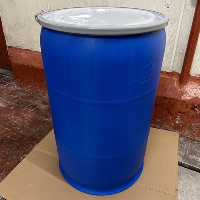 1 Blue 55 Gallon plastic removable lid barrel , drum / Or Local Pick Up ...