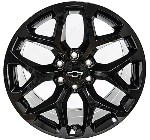 22” Gloss Black Snowflake 5658 SFO Replica Wheels Fits 2025 Chevy ...
