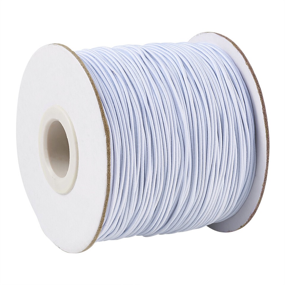 109yds/Roll White Elastic Cords Stretch Threads Nylon Outside Rubber ...