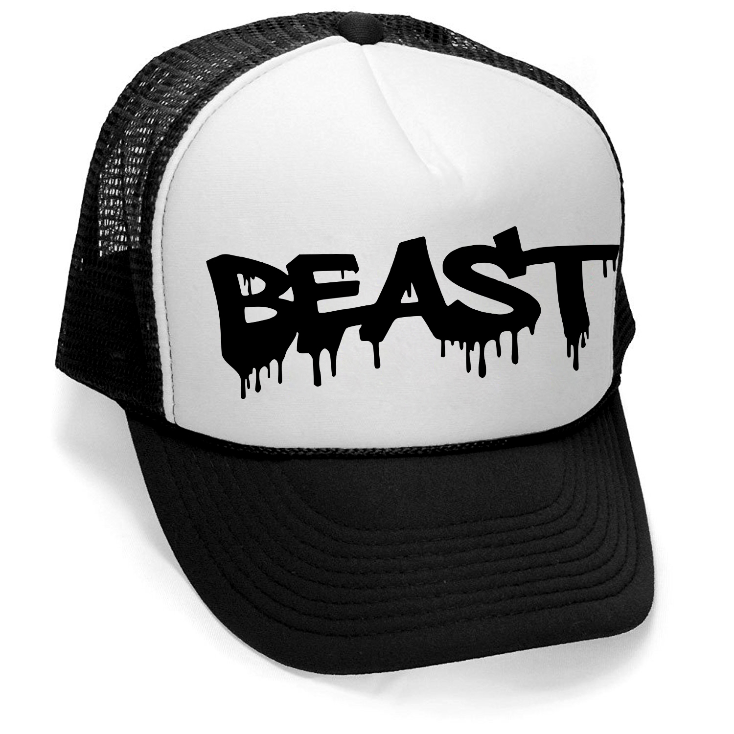 New Dripping Beast Trucker Hat Black/White Cap Workout Fitness Gym ...