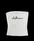 DEFTONES CURSIVE TUBE TOP WHITE BLACK TRASHY 2000S Y2K 90S BAND TEE | eBay