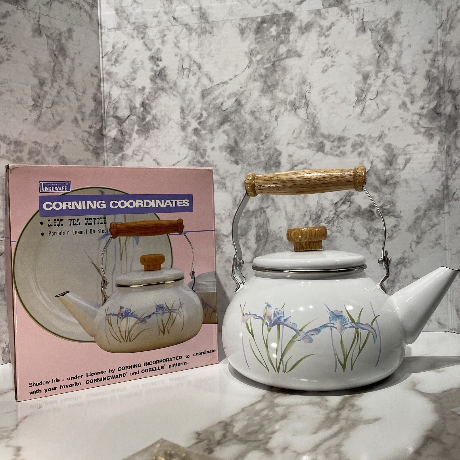 VTG Lincoware Corelle Coordinates SHADOW IRIS Tea Kettle Pot | eBay