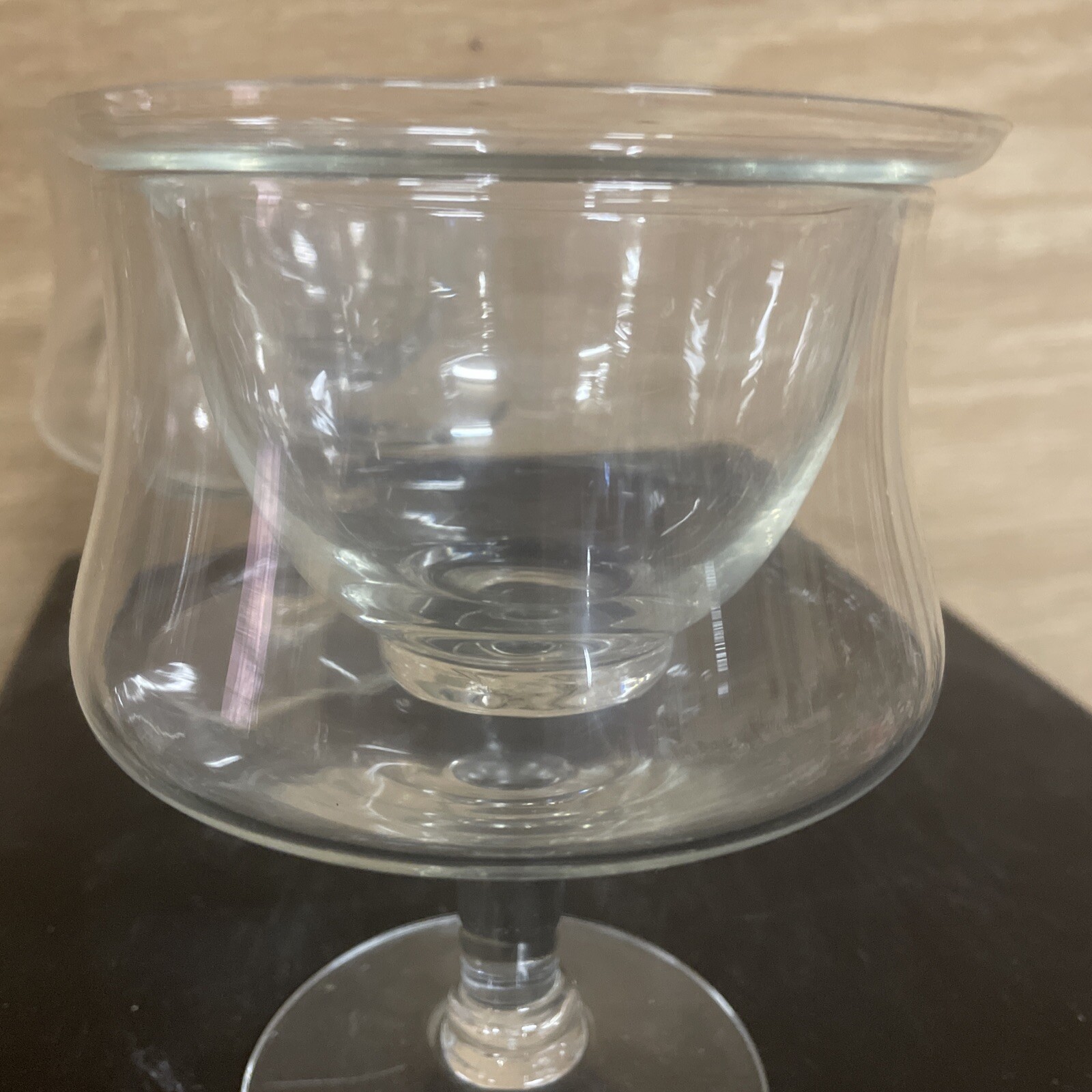 Eight Clear Glass Shrimp Cocktail/Caviar Glasses with glass inserts | eBay