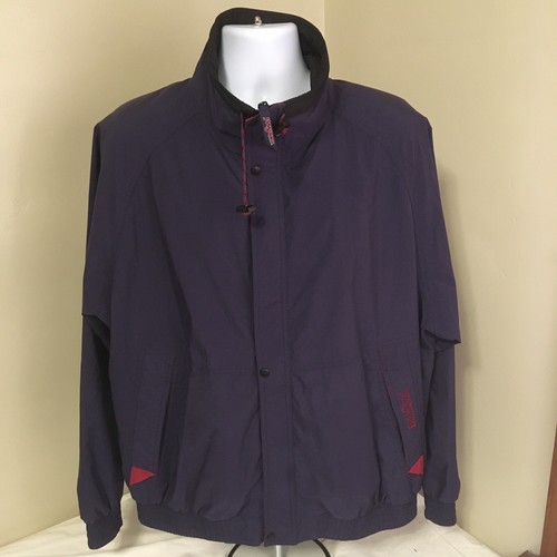 Vtg Jansport Mens Windbreaker Jacket Blue w/ Maroon Trim XL Full Zip ...