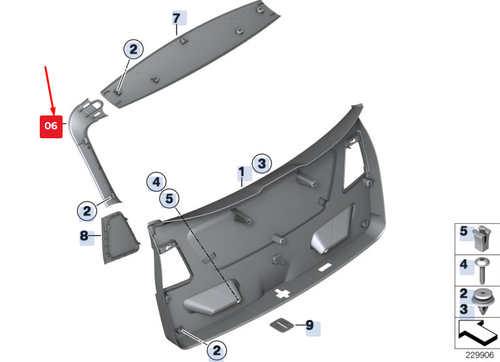 2011-2017 BMW X3 F25 Rear Right Trunk Lid Panel Trim 51497260038 ...