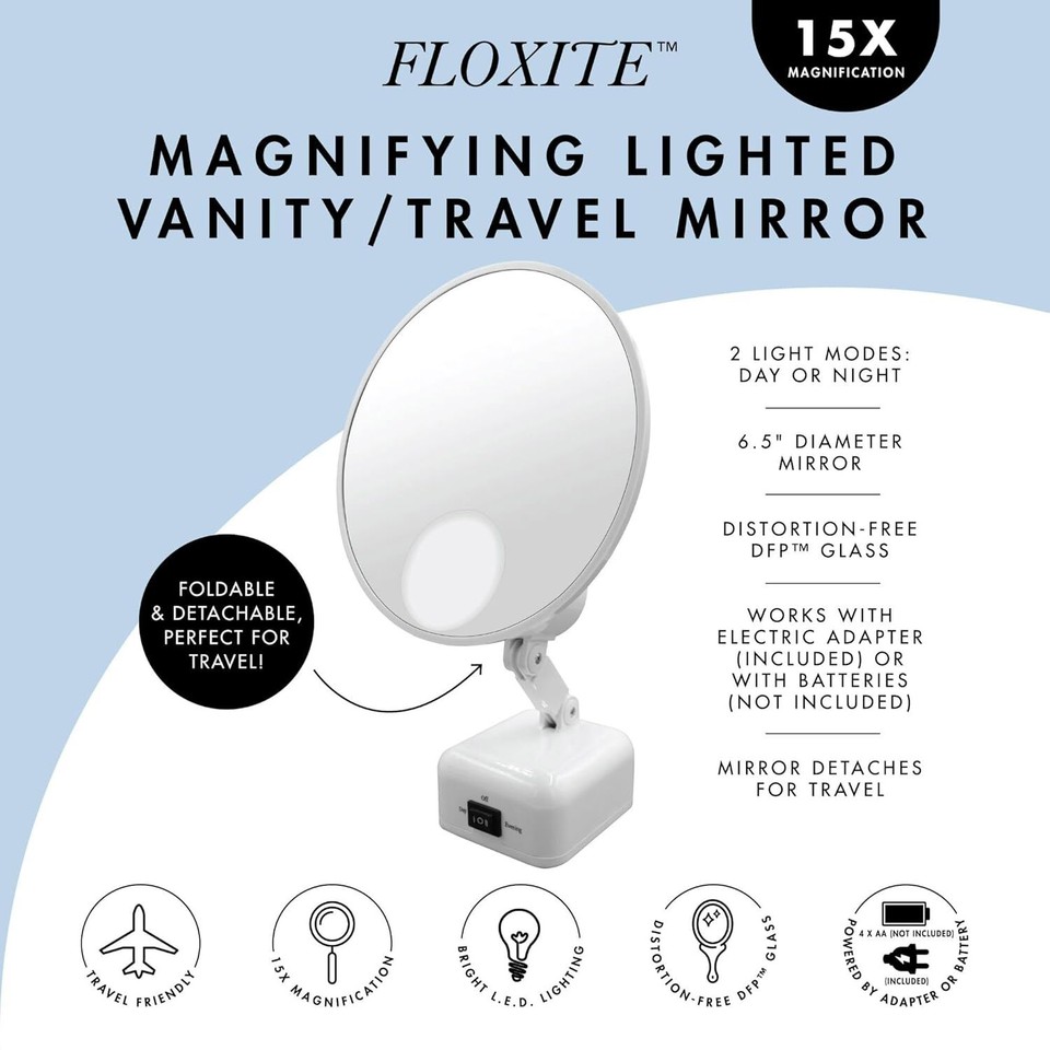 Floxite 15X Supervision Magnifying Mirror Light, Dove White | eBay