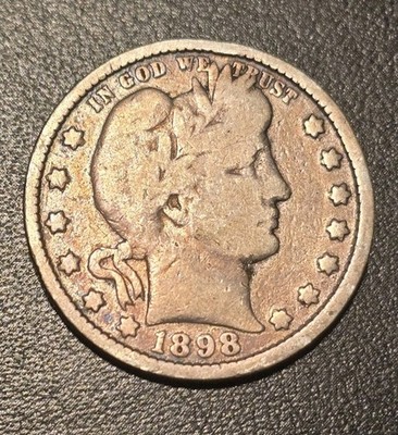 1898-P FULL RIM GOOD BARBER QUARTER | eBay