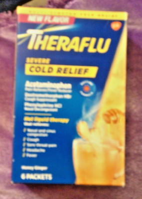 Thera flu Daytime Severe Cold Relief Powder, Honey GINGER Flavor 6 Ct ...