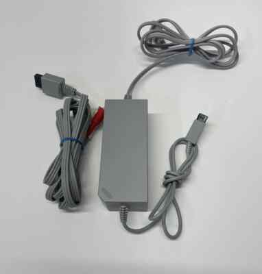 Genuine NINTENDO Wii Power Cord AC Adapter and AV Cable RVL-002/RVL-009 ...
