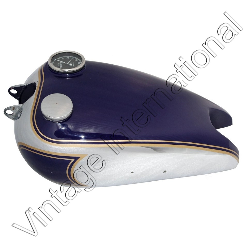 BSA C11 C10 Blue Chrome Petrol Fuel Tank With Speedo + Cap + Tap New | eBay
