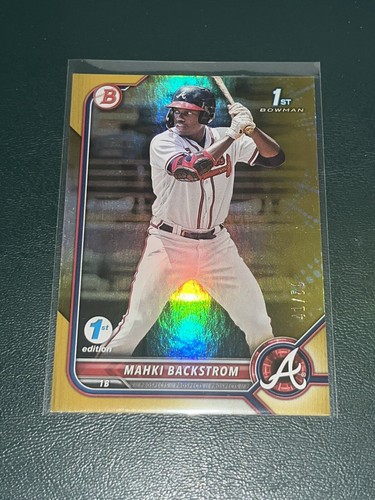 2022 Bowman 1st Edition - Mahki Backstrom #BPPF-121 Gold Foil /50 (RC ...