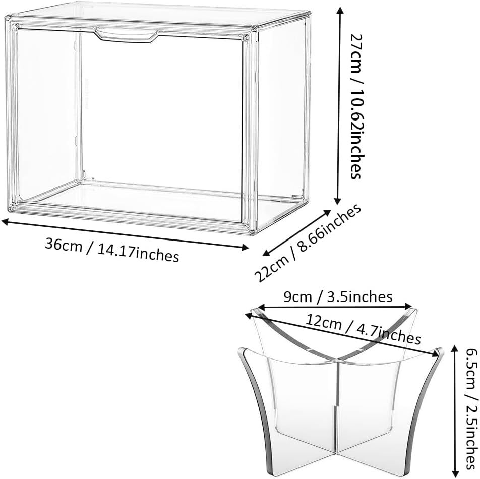 Football Display Case, JARAGAR Acrylic Football Storage Box Full Size ...