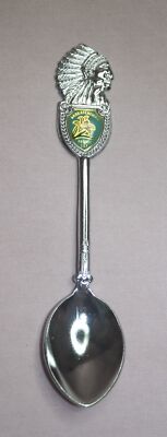 VTG. SASKATCHEWAN SOUVENIR SPOON CANADIAN ABORIGINAL CHIEF HEADRESS SP ...